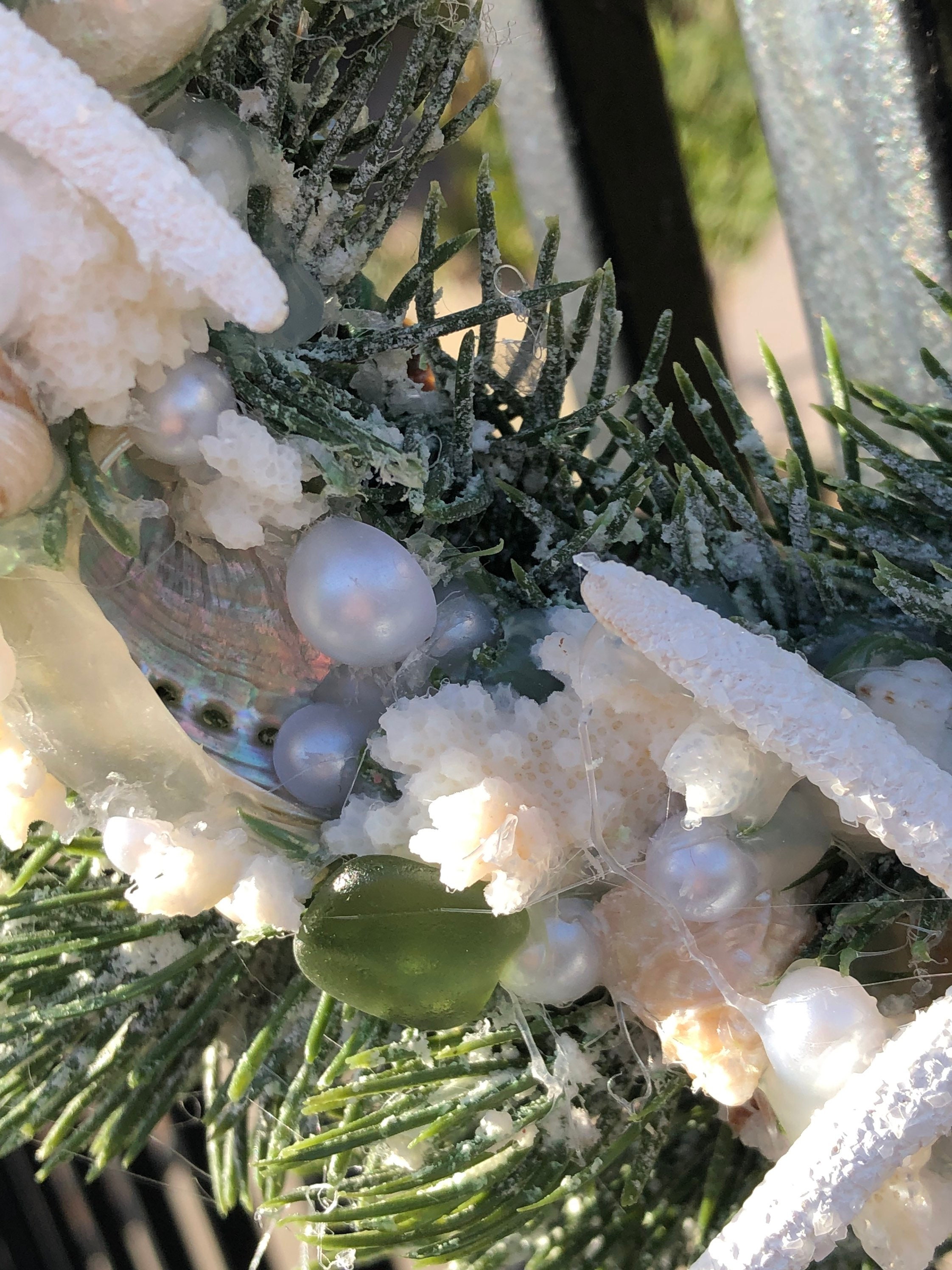 Natural Sea Shell Wreath, SEA GLASS Nautical, Coastal, Tropical, Home ...