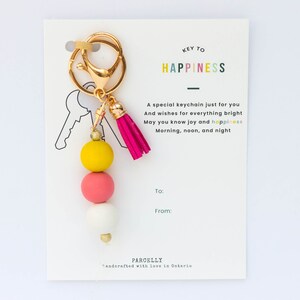 Happiness Keychain. Happy Keychain. Happiness Gift. Encouragement Gift ...