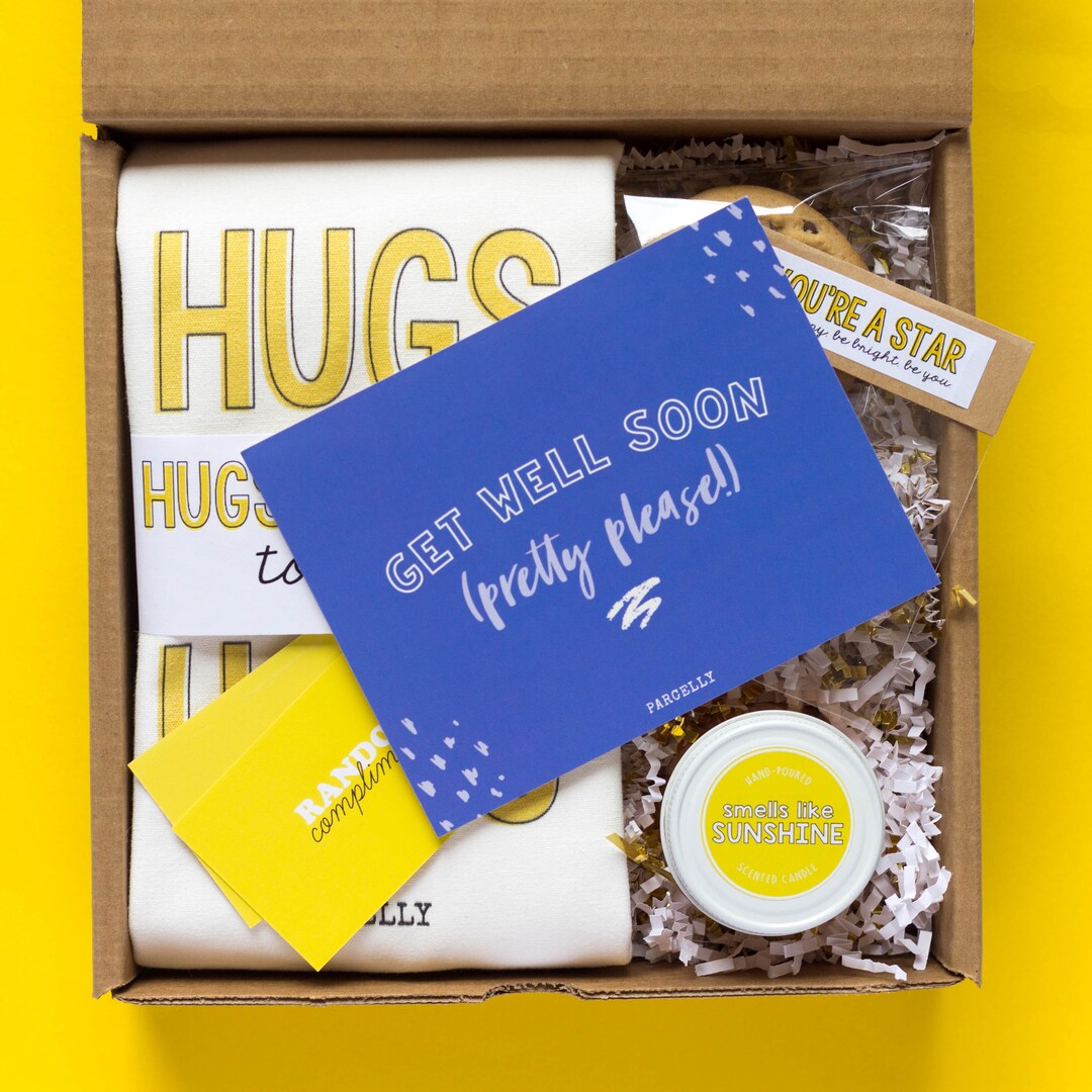 Get Well Soon Care Package: Sunshine Gift Box With Candle & Tote ...