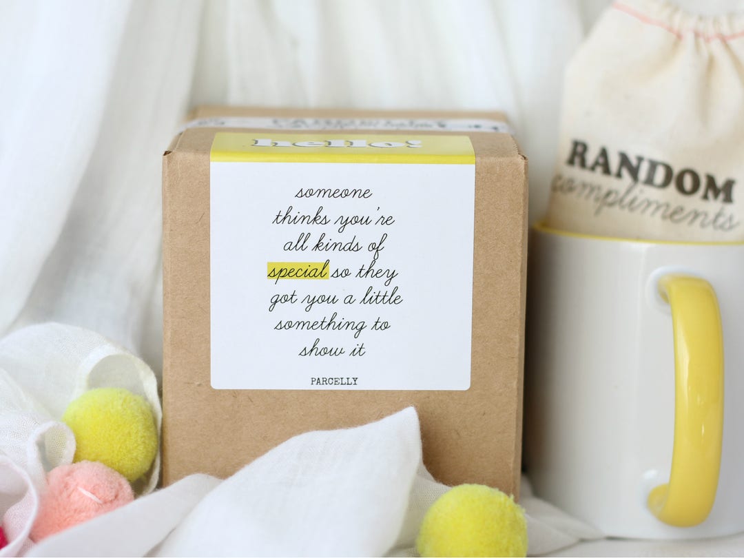 Cheer up Gift Box: Hug in a Mug & Uplifting Random Compliments - Etsy