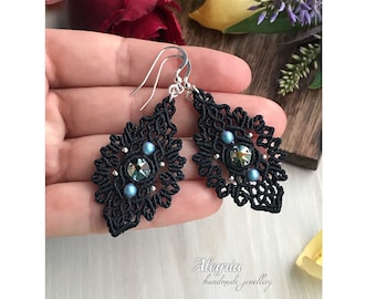 PDF Tutorial, Macrame Earrings PATTERN, Micro Macrame Tutorial, DIY ...