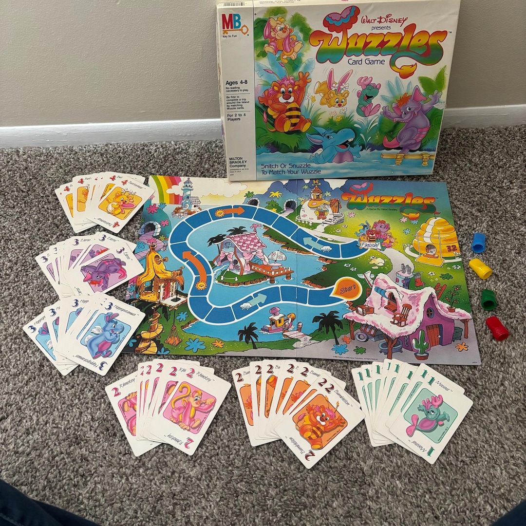 Vintage Wuzzles Card Board Game 1985 Milton Bradley Walt Disney ...