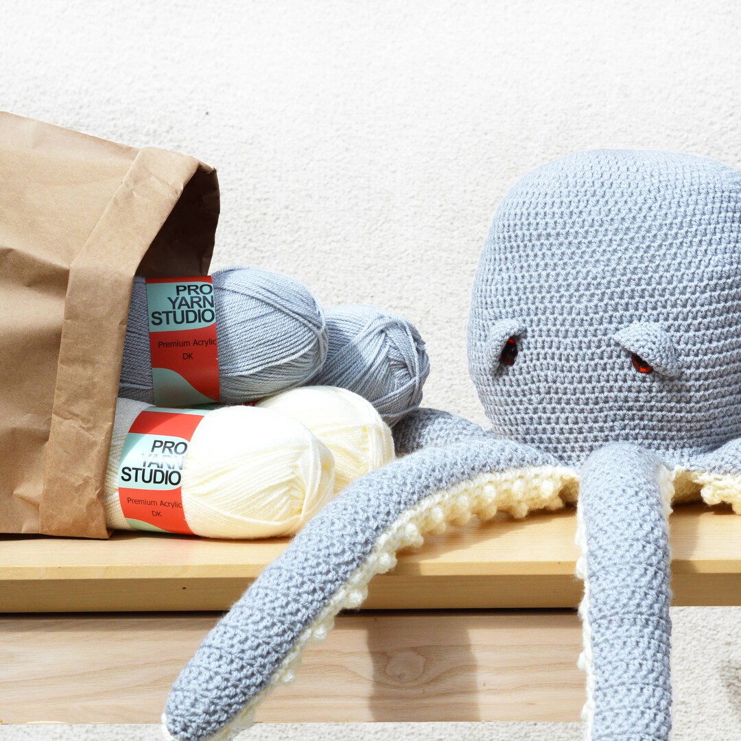 Huge Amigurumi Octopus Crochet Kit With Crochet Pattern, Crochet Hook ...