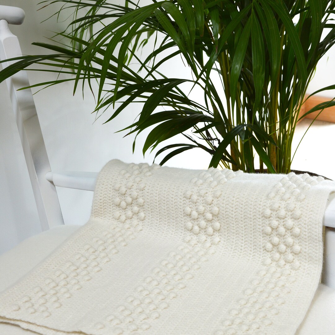 Crochet Blanket Kit, Bobble Stitch Throw Kit, Crochet Blanket Pattern ...