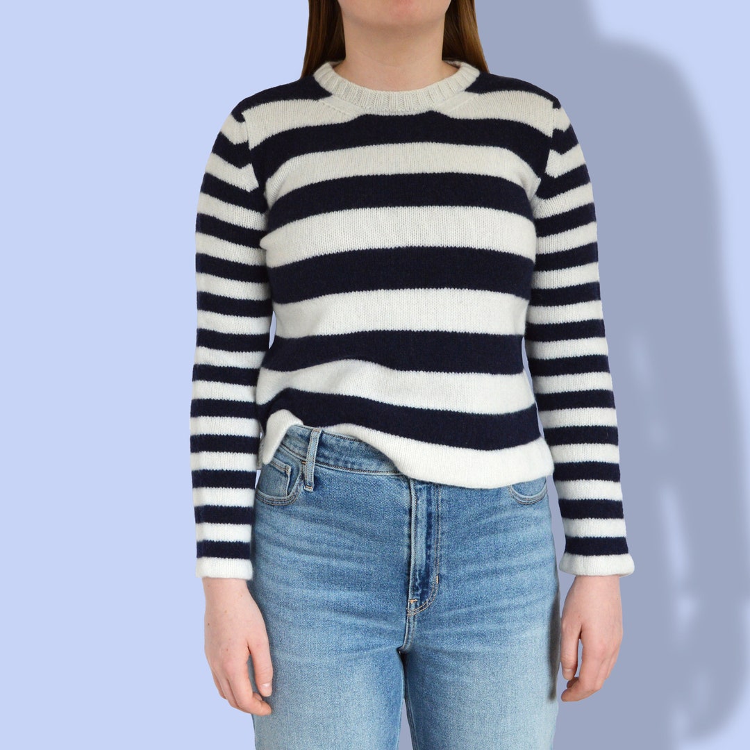 Stripe Breton Sweater Knitting Pattern: Easy Knit Jumper (PDF) - Etsy