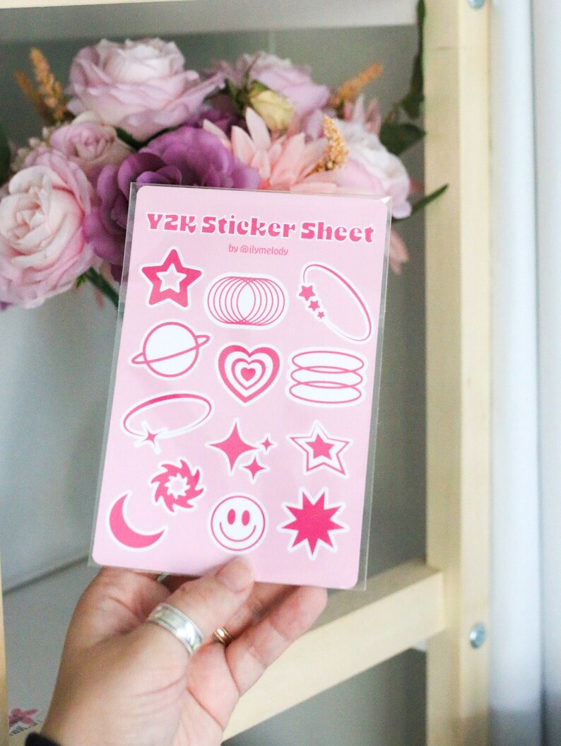 Y2K Sticker Sheet, Trendy Girly Aesthetic Water Bottle, Laptop, Journal ...