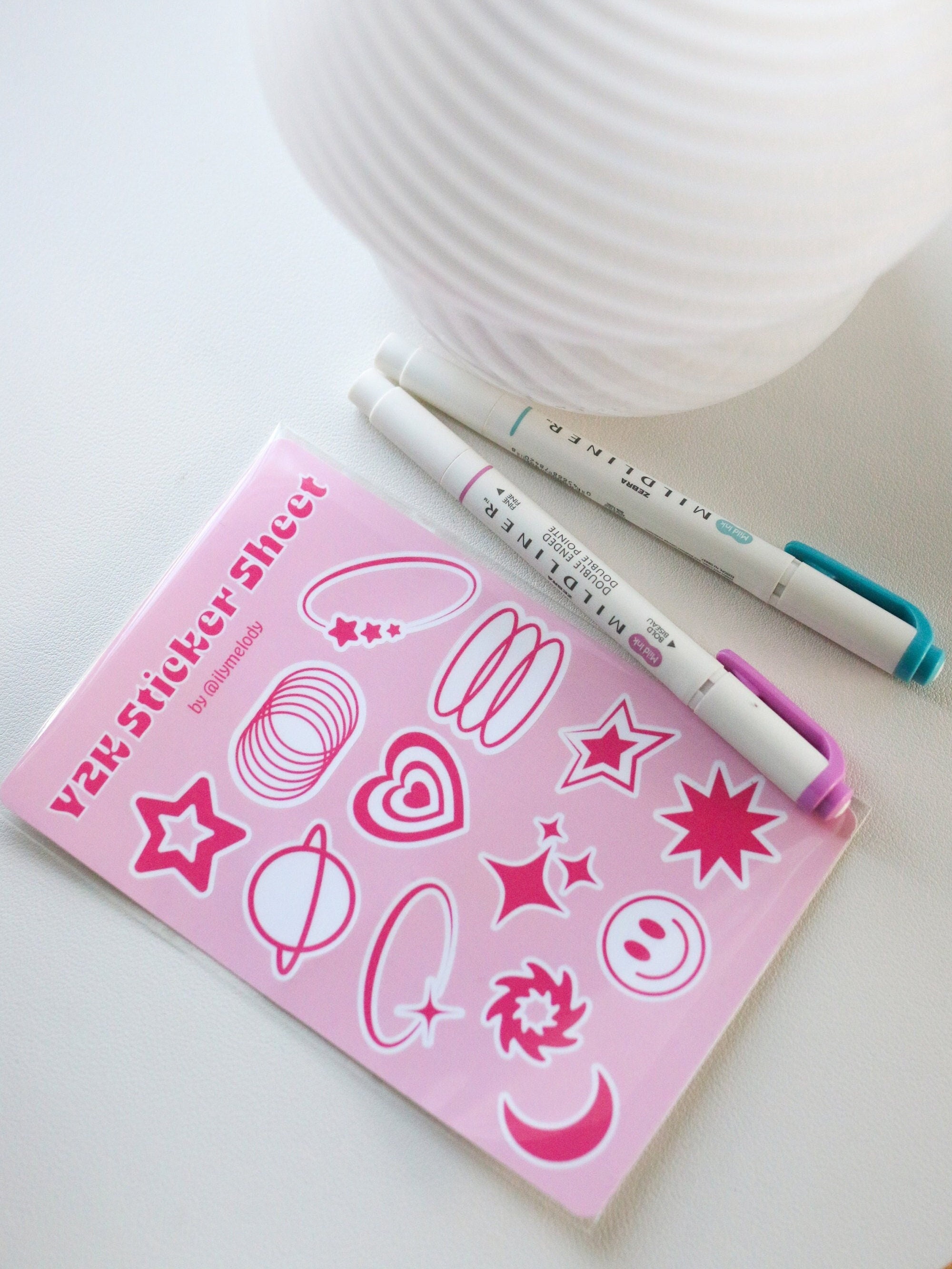 Y2K Sticker Sheet, Trendy Girly Aesthetic Water Bottle, Laptop, Journal ...