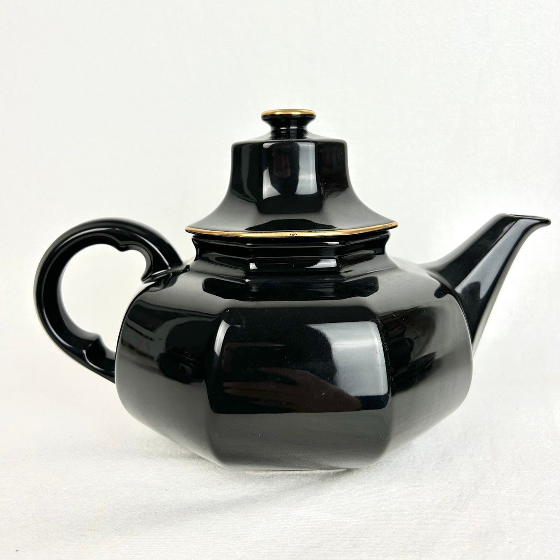 Mikasa Tea Set | Semi Porcelain | Black and Gold - Etsy