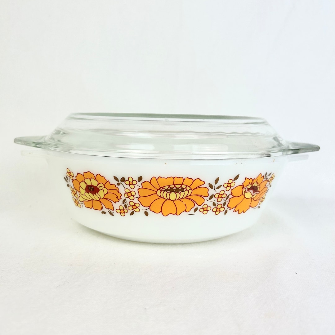 JAJ PYREX | Sunflower Pattern | Casserole Dish - Etsy