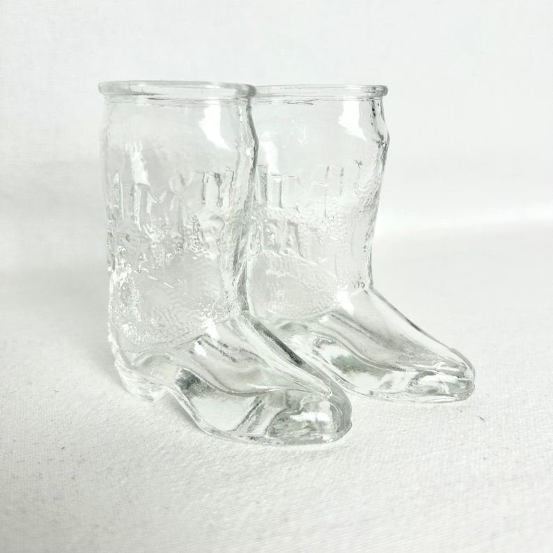 JIM BEAM Cowboy Boot Shot Glass: Vintage Barware Collectible - Etsy
