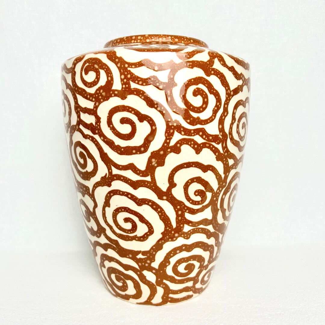 Raw Ceramic Hand Painted in Vietnam Swirly Vase - Etsy