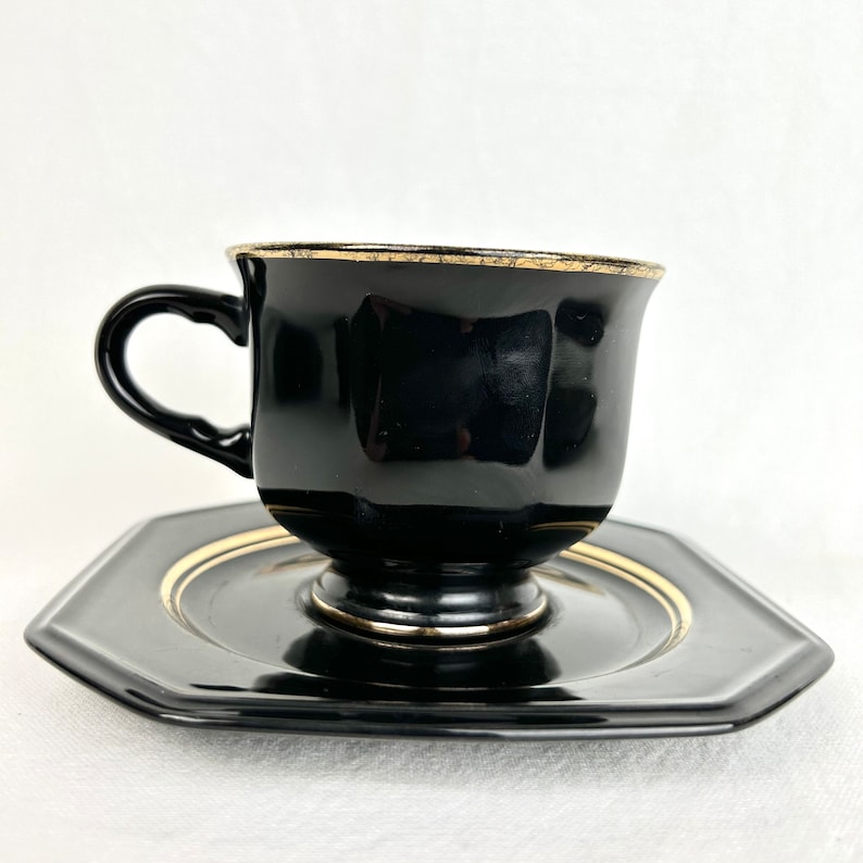 Mikasa Tea Set | Semi Porcelain | Black and Gold - Etsy