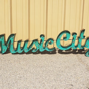 Lighted Music City Sign.lighted Nashville Sign.marquee Music City Sign ...