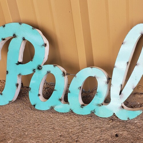 Pool Signs Metal Pool Sign Pool Decor Rustic Pool - Etsy