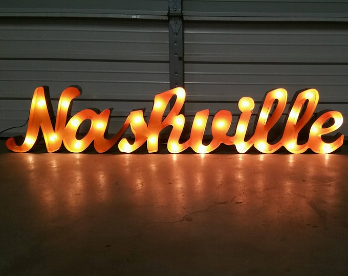 Lighted Nashville Signnashville Signsmetal Nashville Signspopular ...