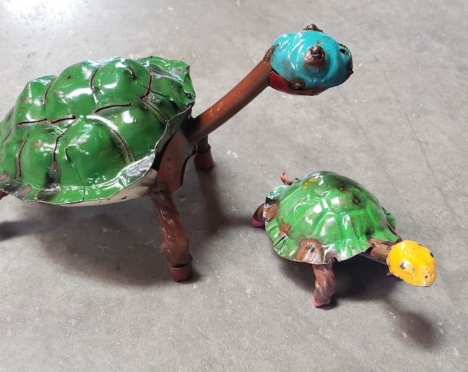 Rustic Metal Turtles.metal Turtles.colorful Metal - Etsy