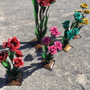 Metal Roses.metal Flowers.small Metal Roses.metal Yard Art.yard Art ...