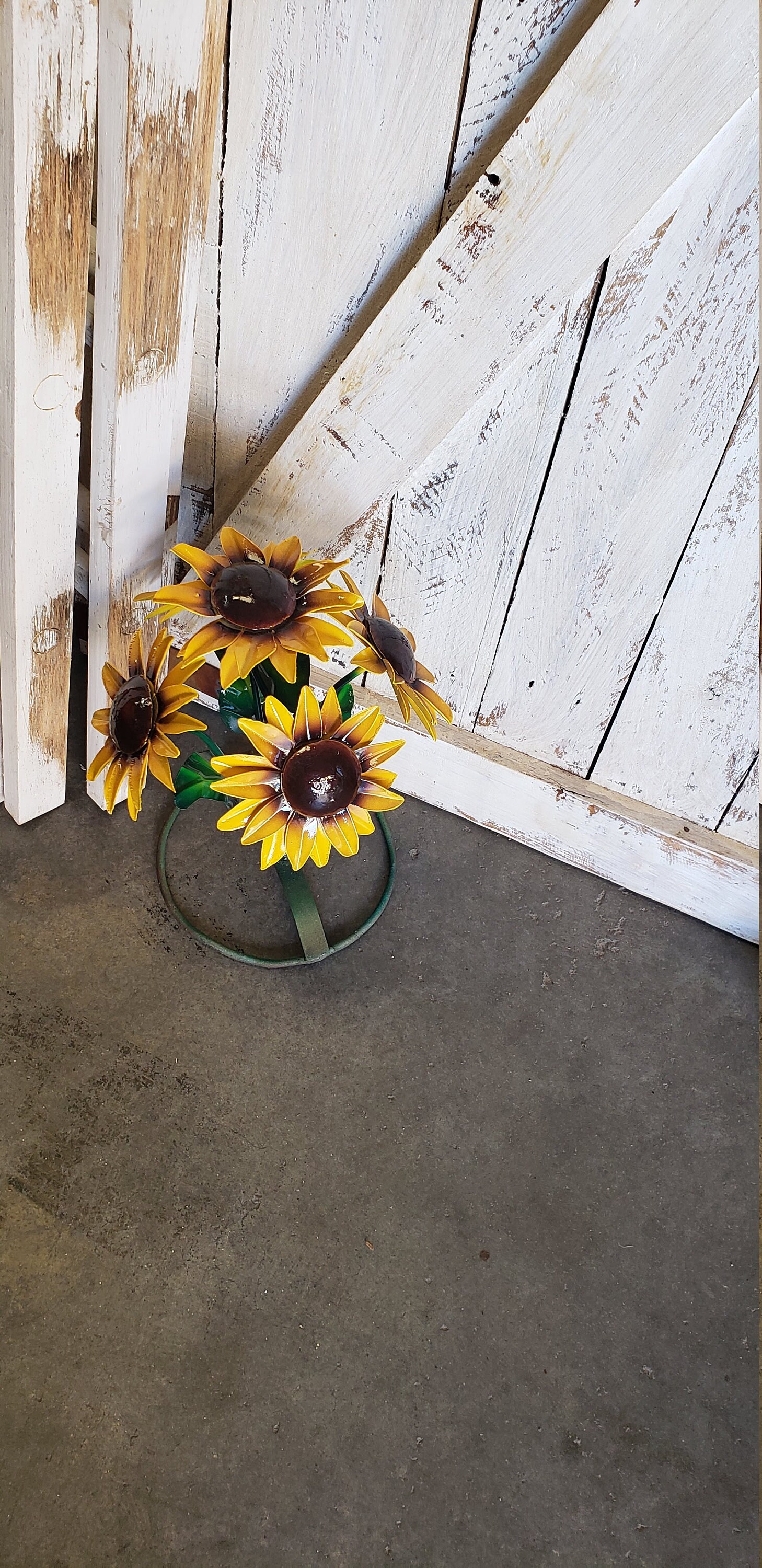 Metal Sunflower.small Metal Sunflower.sunflower Bouquet.sunflowers.yard ...
