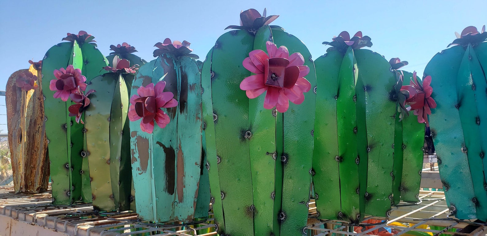 Metal Cactus. Rustic Cactus. Cactus Decor. Cactus Yard Art. Metal Yard ...