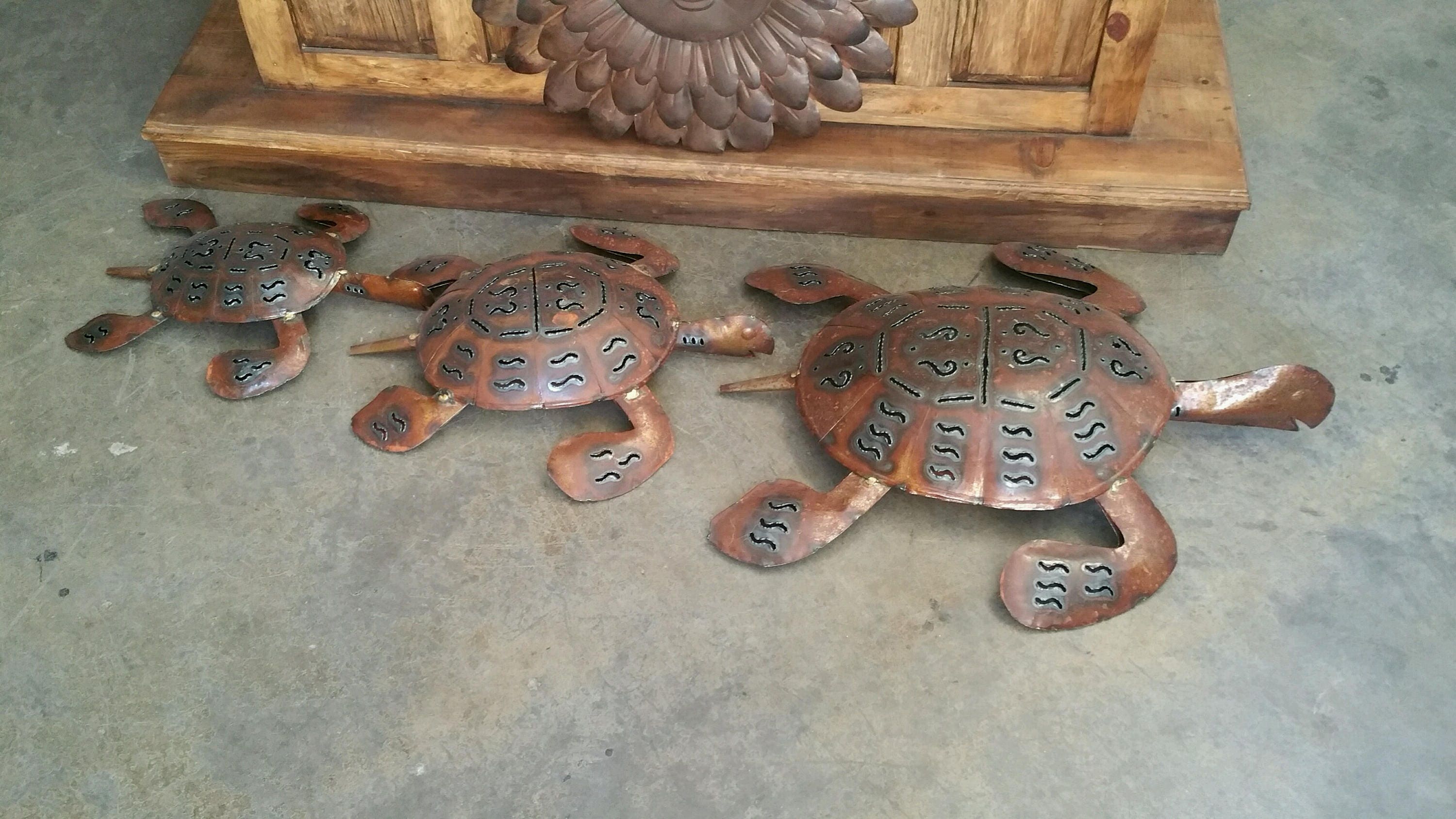 Metal Turtles. Rustic Turtles. Rustic Metal Turtles. Metal Sea | Etsy