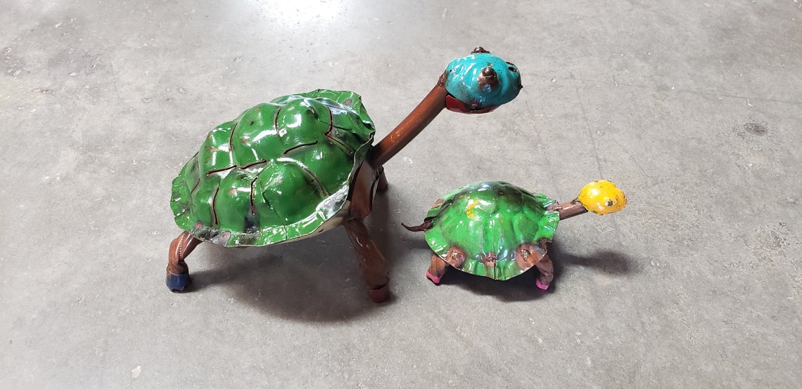 Rustic metal turtles.Metal turtles.Colorful metal | Etsy