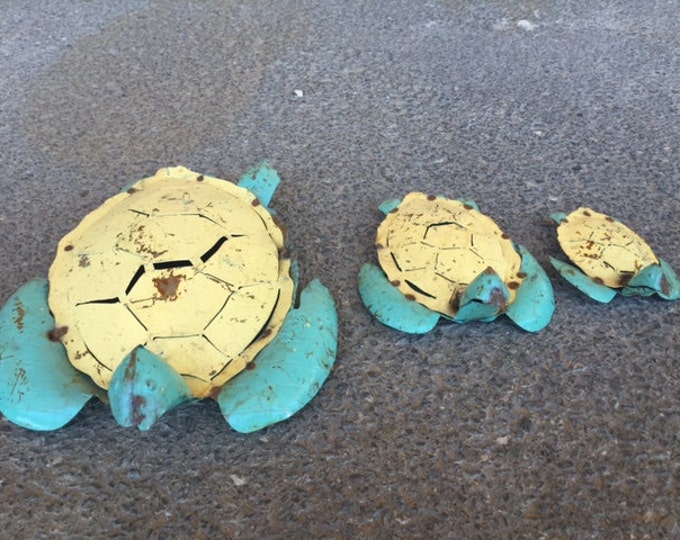 Metal Turtles. Rustic Turtles. Rustic Metal Turtles. Metal Sea - Etsy