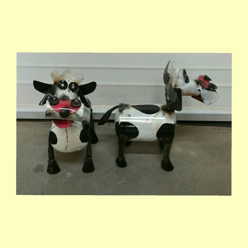 Metal Garden Art Rustic metal cow. metal cow. rustic cow. | Etsy