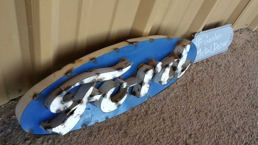 Metal Ford Sign | Oval Ford | Gift for Him | Metal Wall Decor | Garage ...