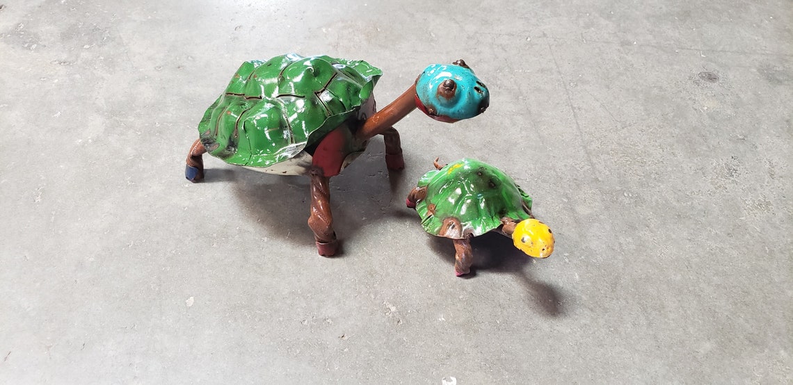 Rustic Metal Turtles.metal Turtles.colorful Metal - Etsy