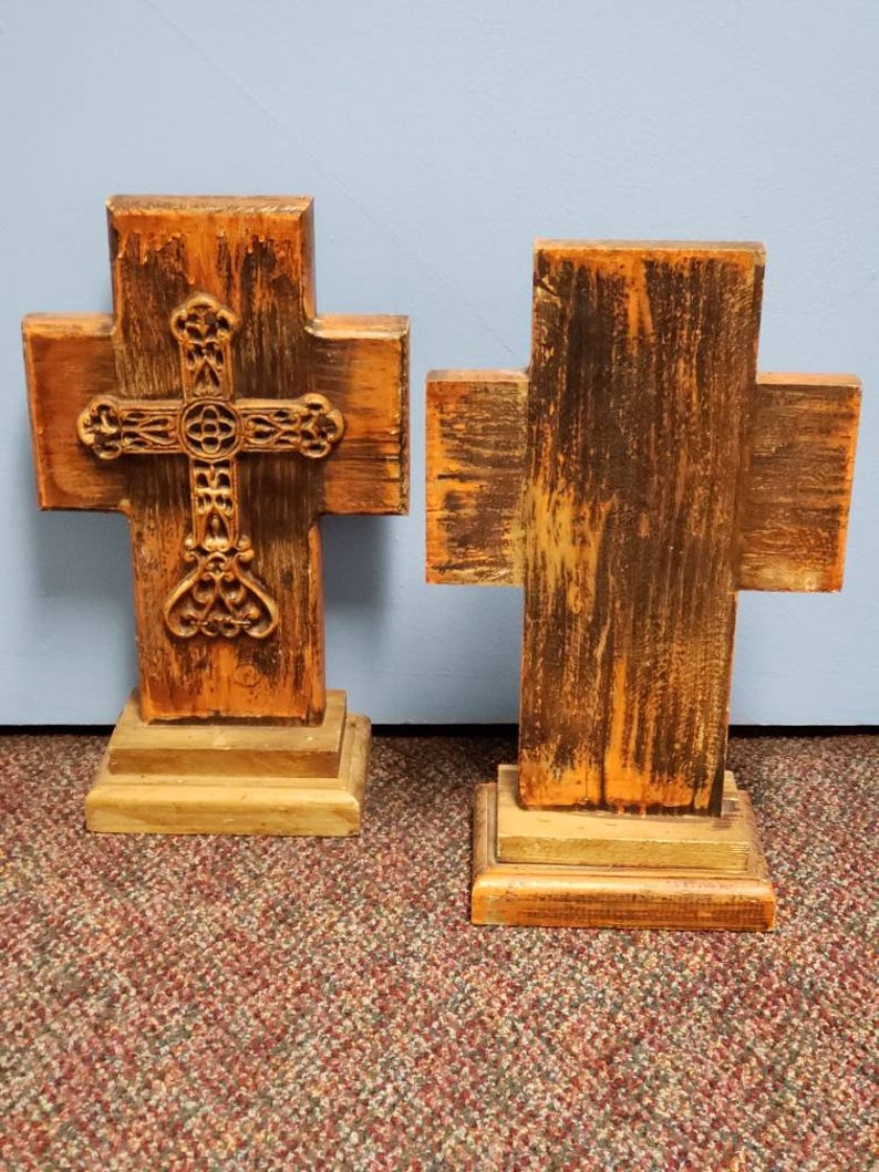 Wood Crosses.large Wood Crosses.crosses on a Stand.wooden | Etsy