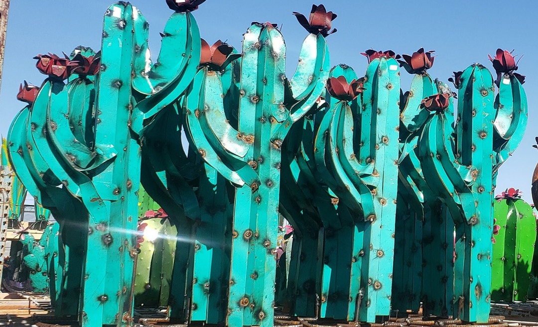 Metal Saguaros.rustic Metal Saguaros.saguaros.colorful Saguaros.desert ...
