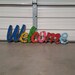 Welcome Sign. Rustic Metal, Colorful Welcome Sign, Christmas Gift Idea ...
