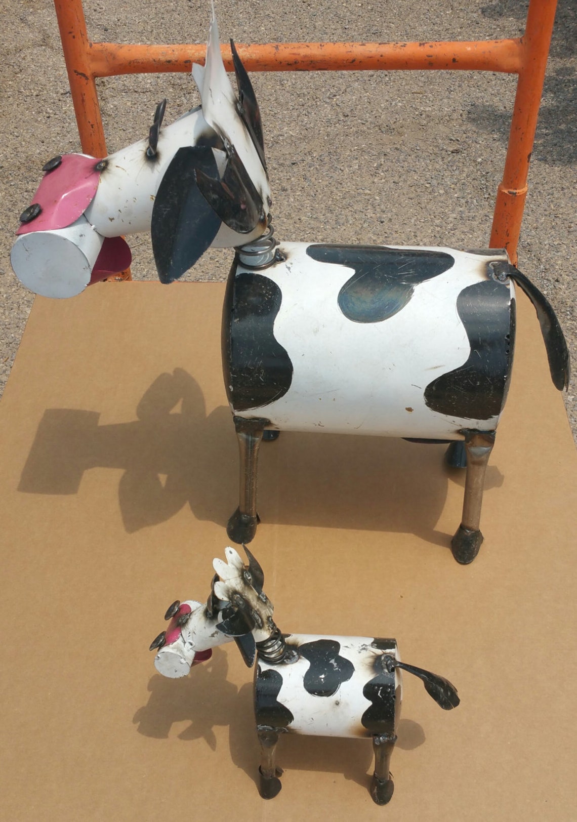 Metal Garden Art Rustic metal cow. metal cow. rustic cow. | Etsy