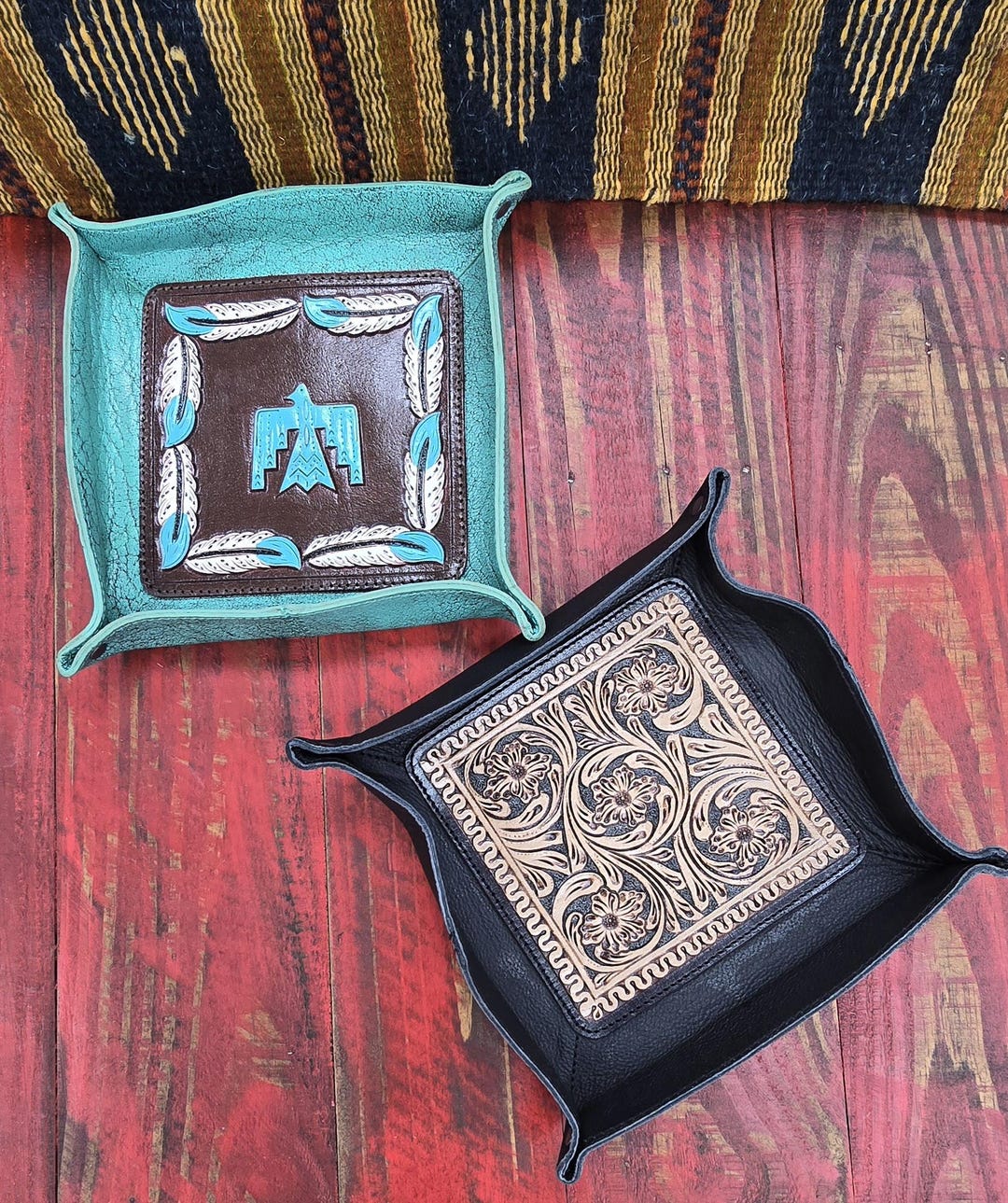 Trinket Holder.cowhide Trinket.leather Trinket Holder.large Trinket ...