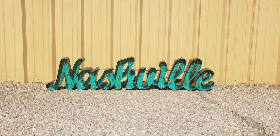 Lighted Music city sign.Lighted Nashville sign.Marquee Music | Etsy