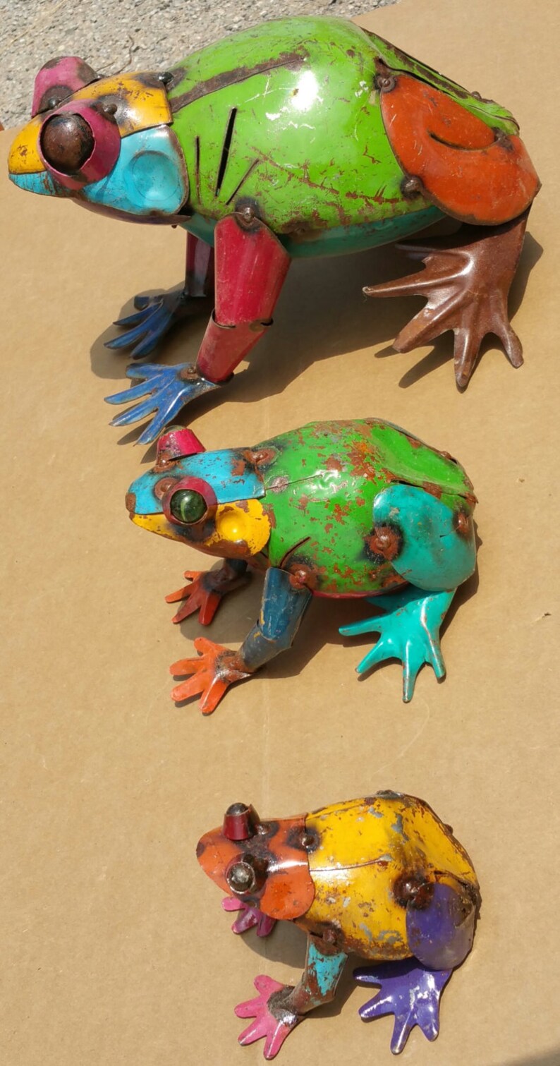 Multi Colored Metal Frogs - Etsy