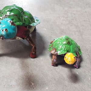 Rustic Metal Turtles.metal Turtles.colorful Metal Turtles.small Metal ...