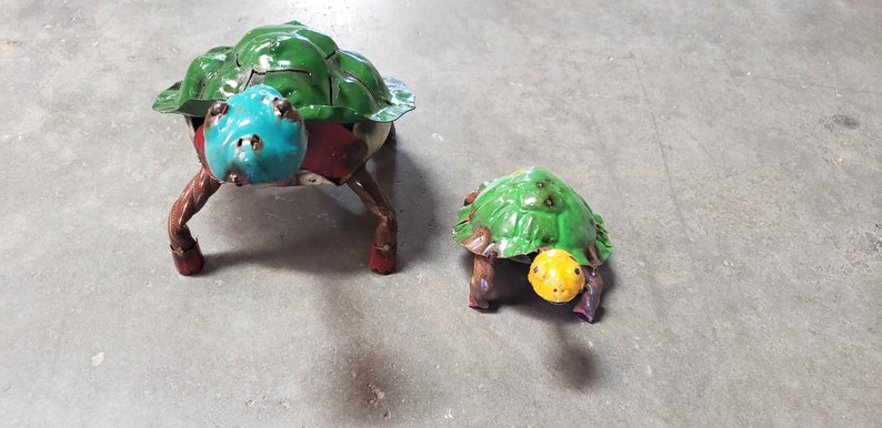 Rustic Metal Turtles.metal Turtles.colorful Metal - Etsy