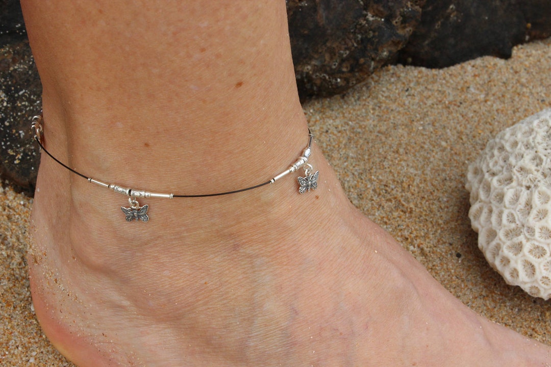 Delicate Sterling Silver Ankle Bracelet,original Anklet,steel Wire ...