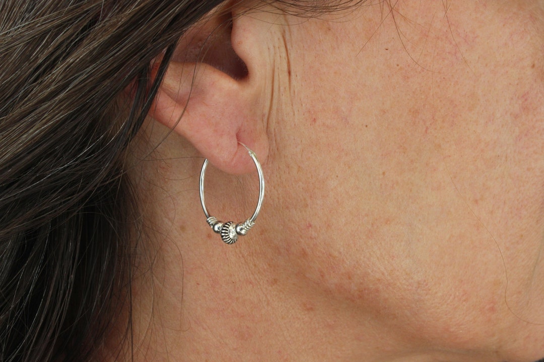 Delicate Sterling Silver Hoops Earrings Sold by One Tiny Silver Loop ...