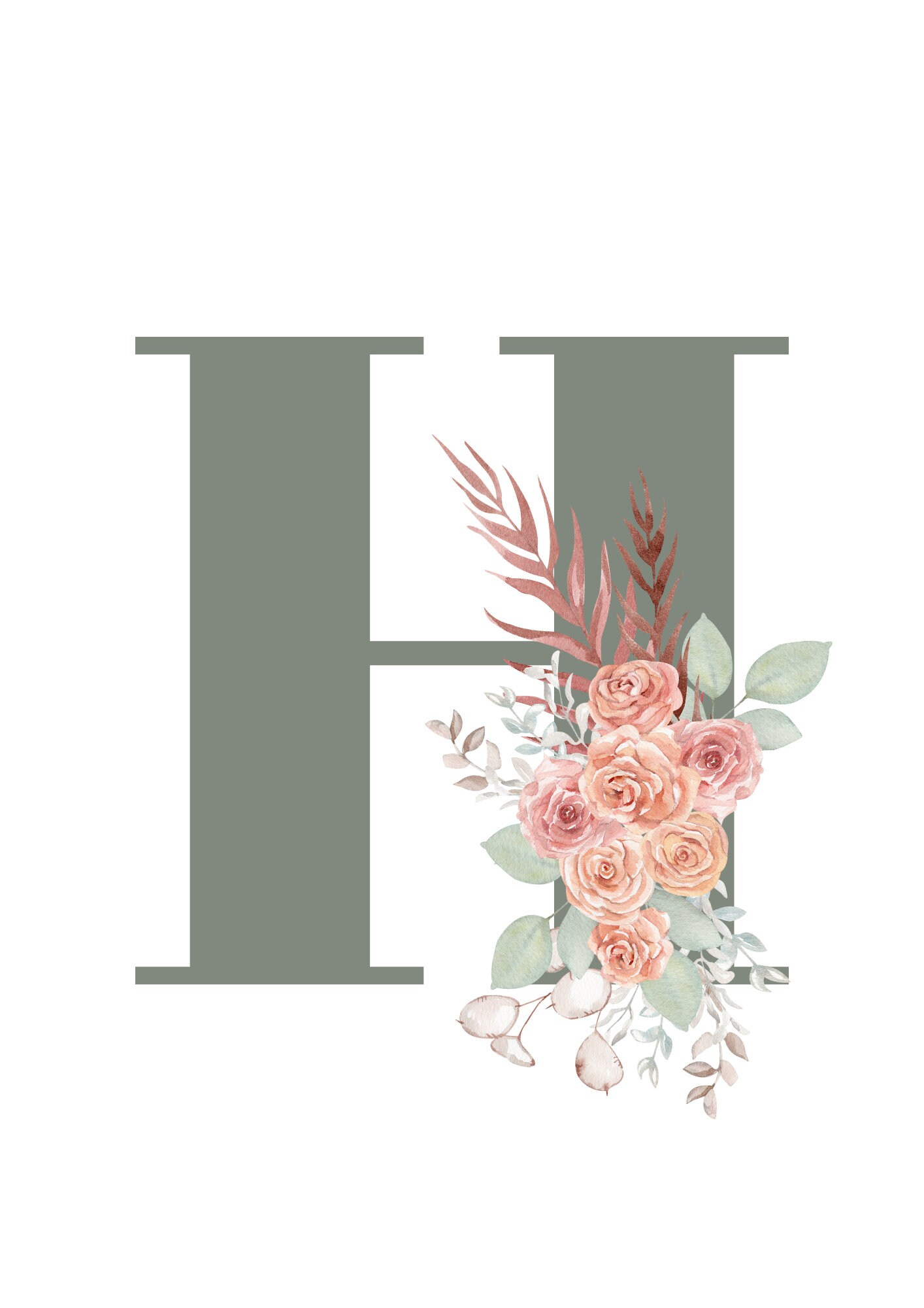 Printable Green Flower Alphabet - Etsy