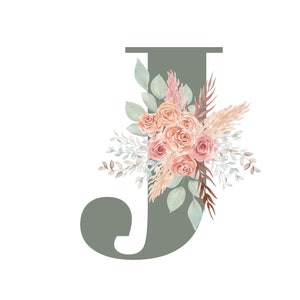 Printable Green Flower Alphabet - Etsy