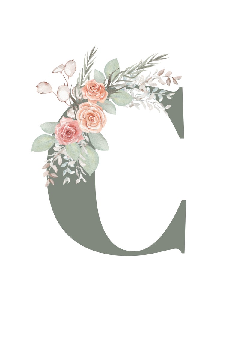 Printable Green Flower Alphabet - Etsy