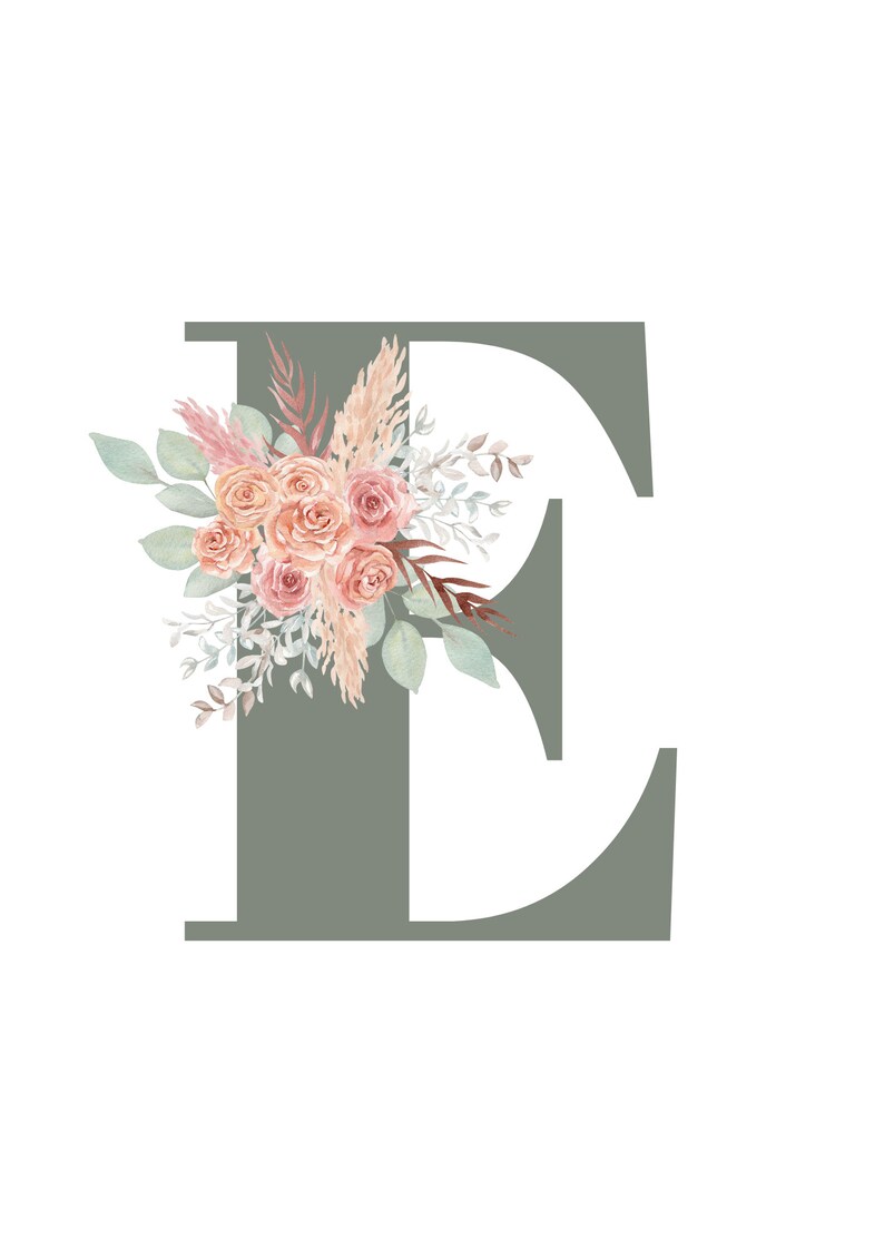 Printable Green Flower Alphabet - Etsy