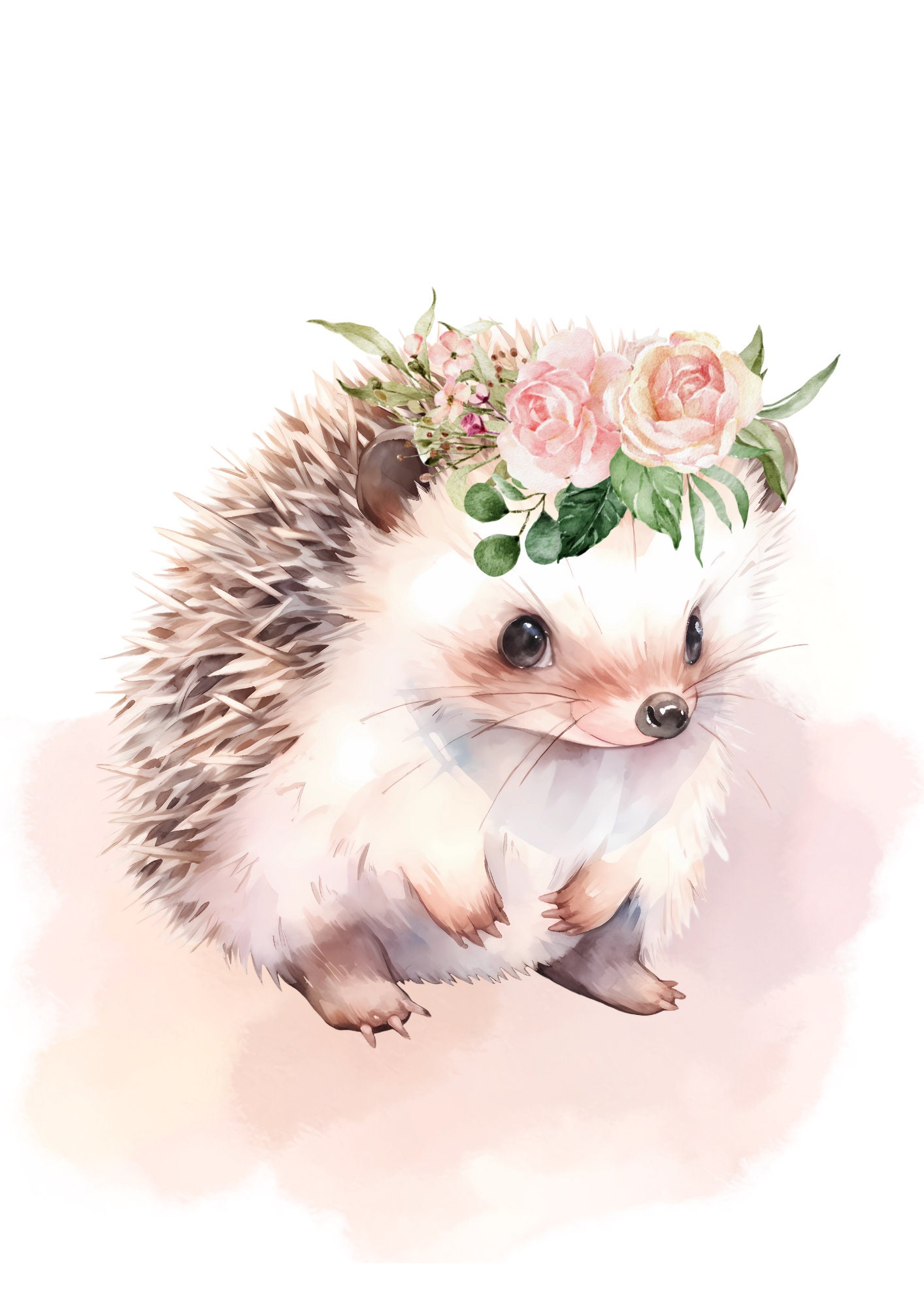 Printable Cute Animals With Flowers - Etsy