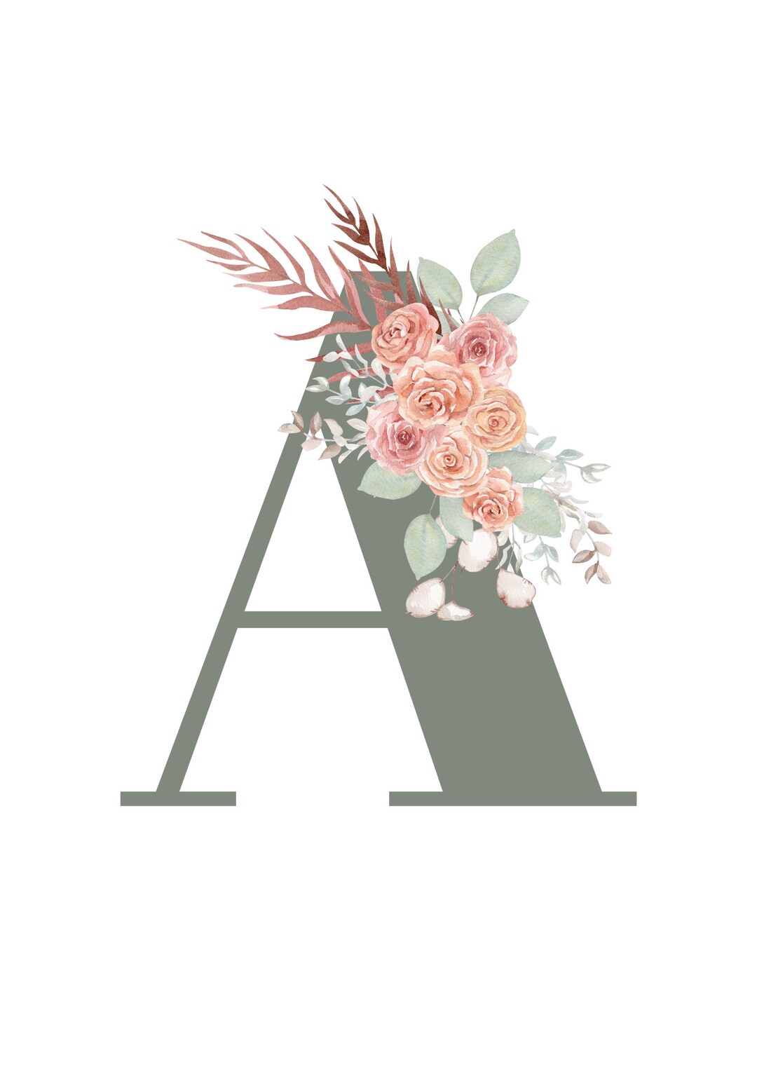 Printable Green Flower Alphabet - Etsy