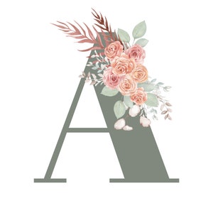 Printable Green Flower Alphabet - Etsy