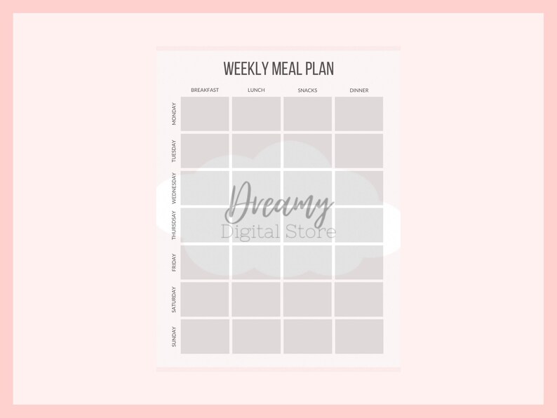 Printable Weekly Meal Food Planner and Grocery Planner / Shopping List ...