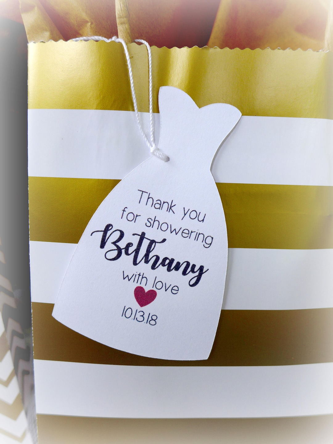 Bridal Shower Thank You Favor Tags, Set of 24 - Etsy