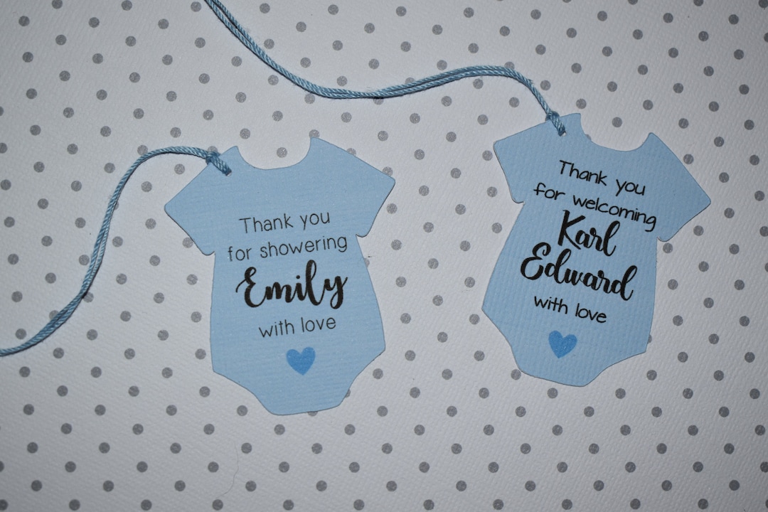 Personalized Baby Shower Gift Tags, Baby Boy Shower, Thank You Favor ...